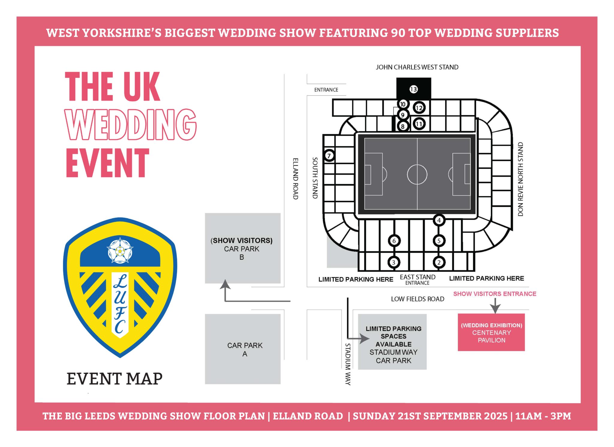Event Map for Elland Road | The UK Wedding Event