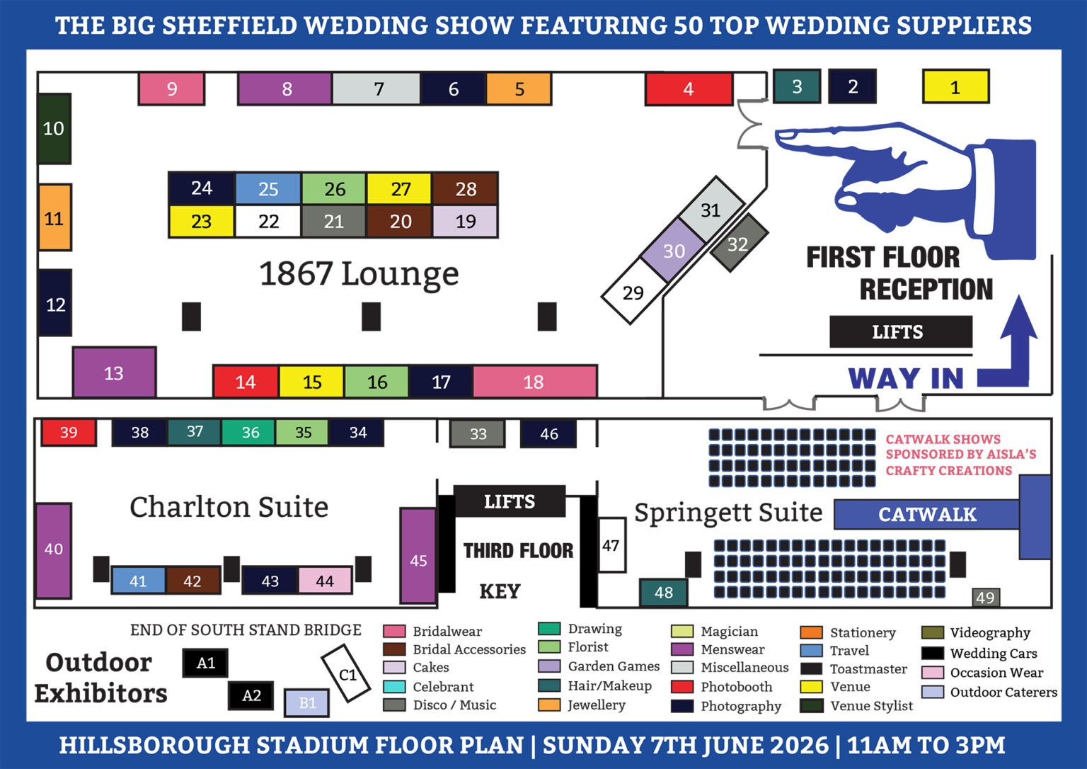 The Big Sheffield Wedding Show Floor Plan | Sunday 7th June 2026 – The ...